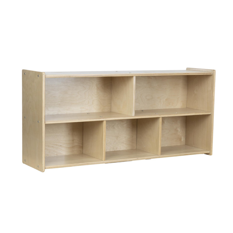 RRI Goods 5 Cubby Versatile Single Storage Unit, Birch Plywood Full-Length Open Shelf Kids ...